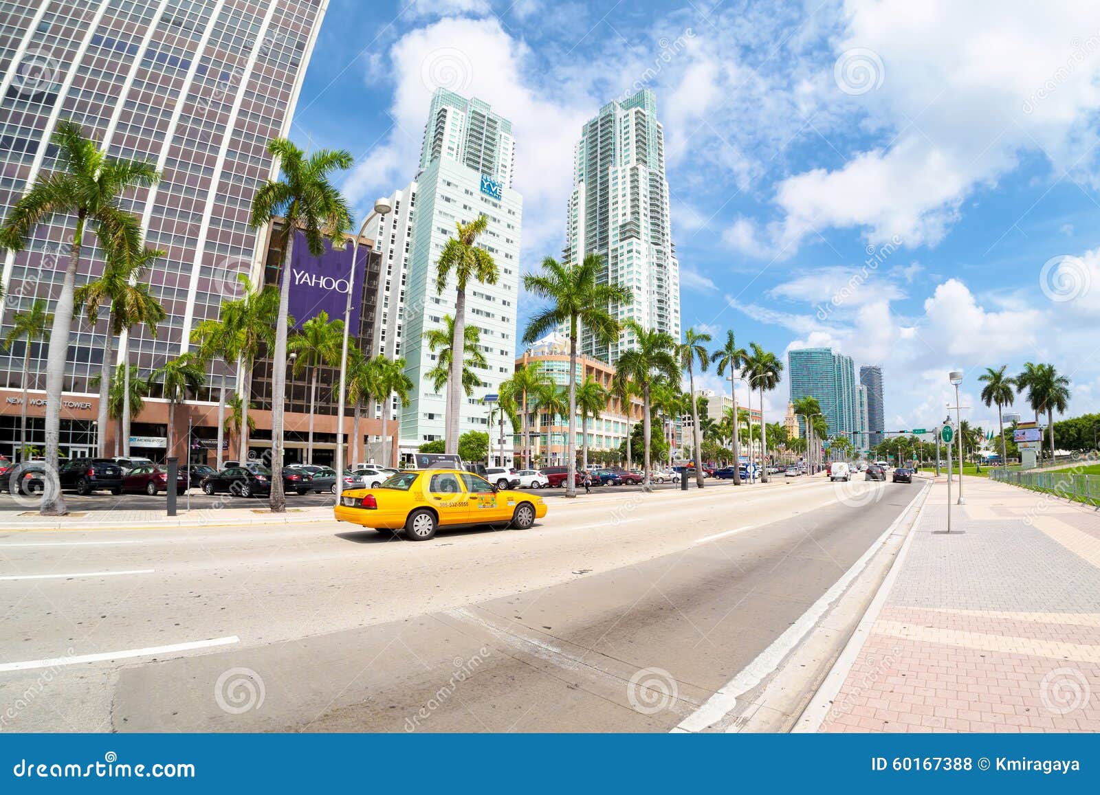Biscayne Boulevard in Miami on a Summer Day Editorial Stock Photo ...