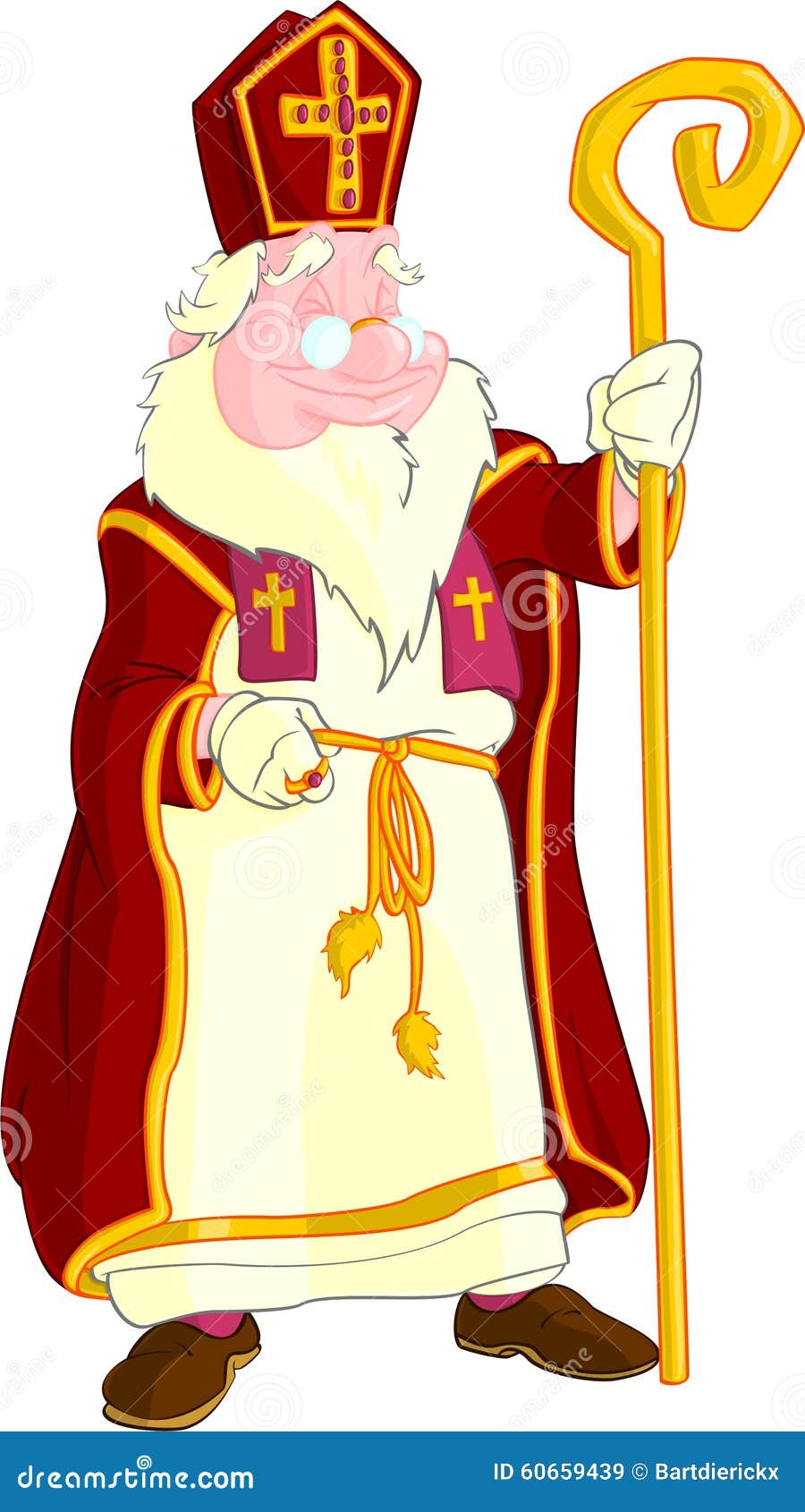 Bischop Met Gouden Personeel Vector Illustratie - Illustration of riem ...