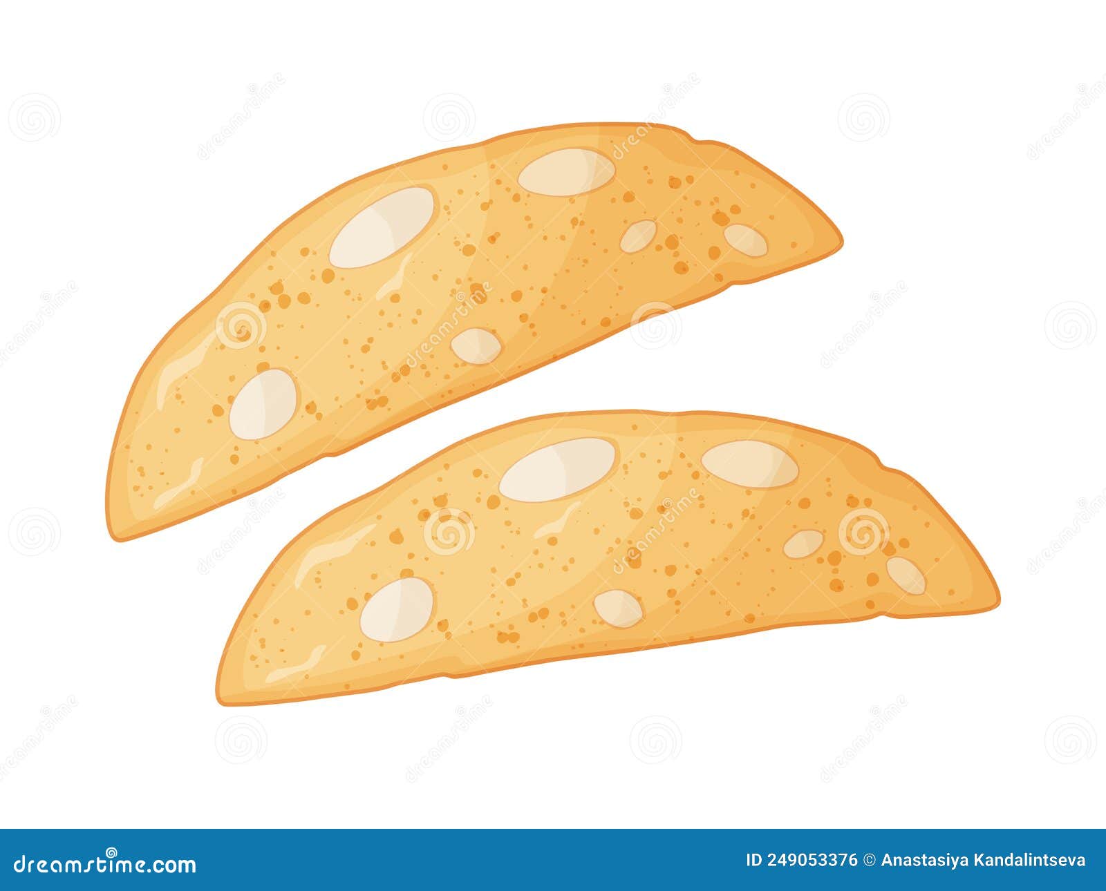 Biscotti Italian Dessert Vector Illustration, Hand Drawing Sketch ...