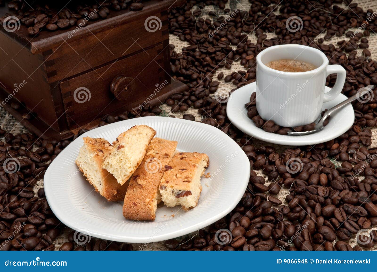 Biscotti and Espresso Coffee Stock Photo - Image of beans, breakfast ...