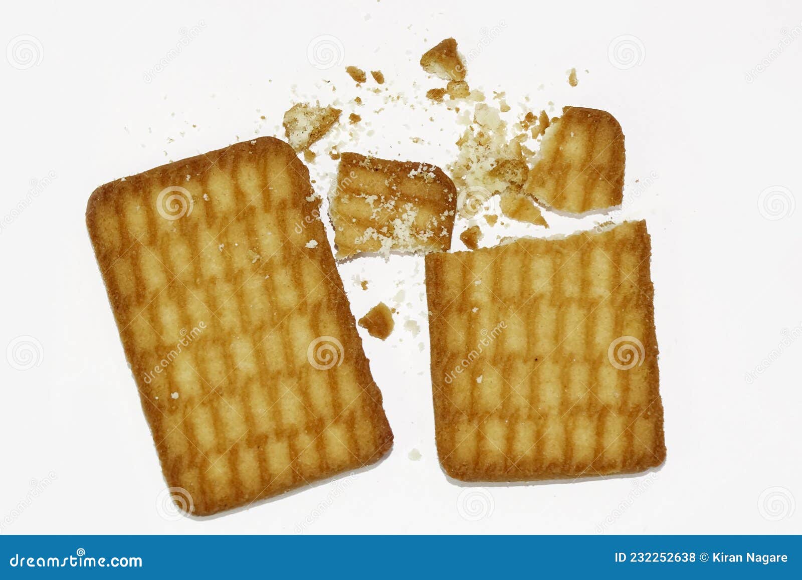 Biscuit Broken Isolated on the White. Stock Photo - Image of bakery ...