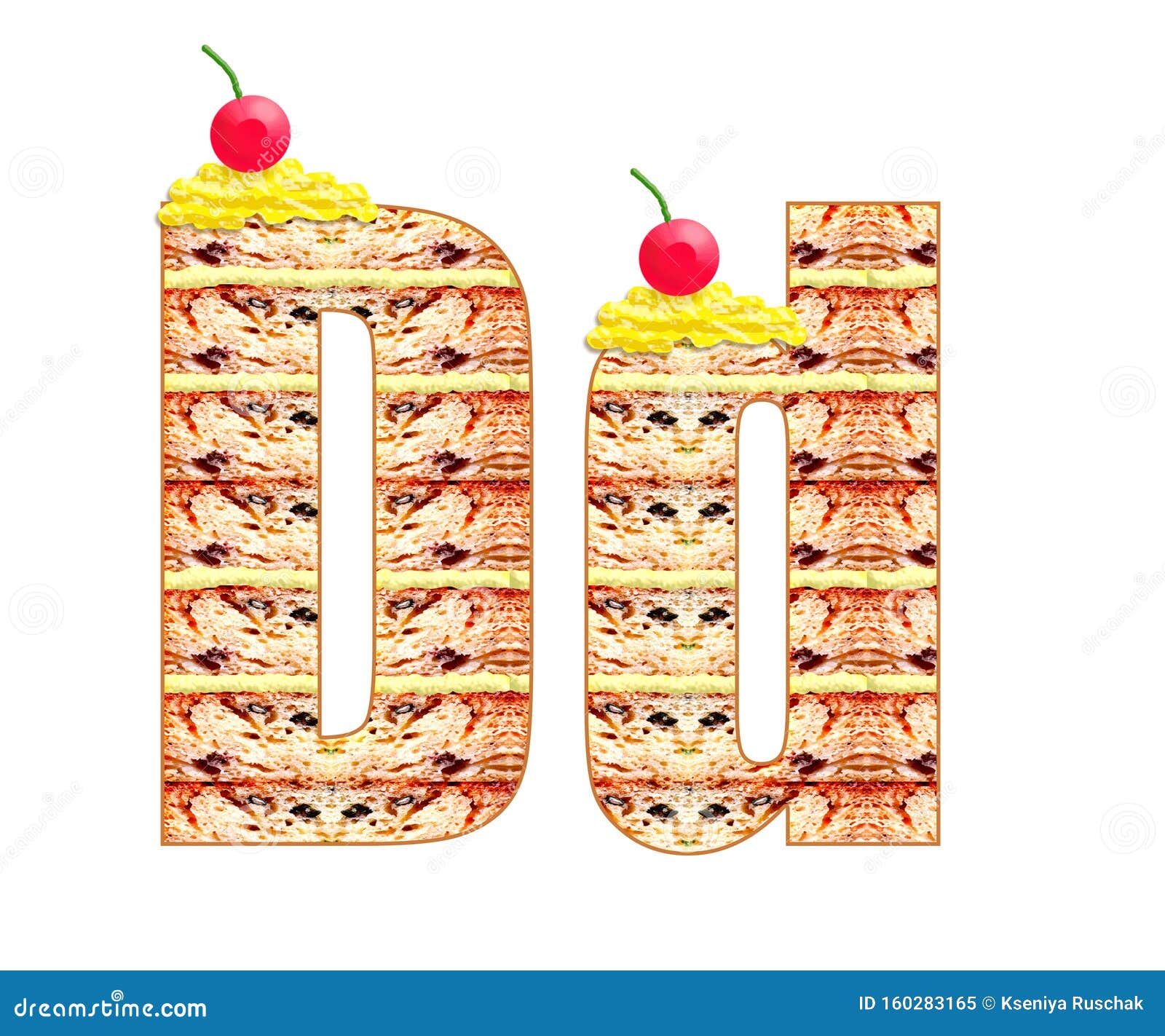 Alphabet Cake Letters Isolated On The White Background Stock Image ...