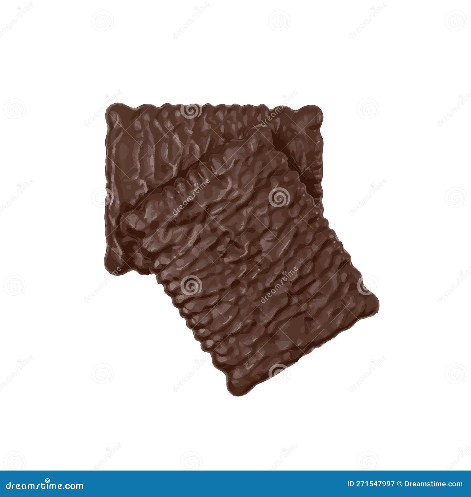 Biscuit Coated In Dark Chocolate Isolated, Square Cookies, Rectangular ...