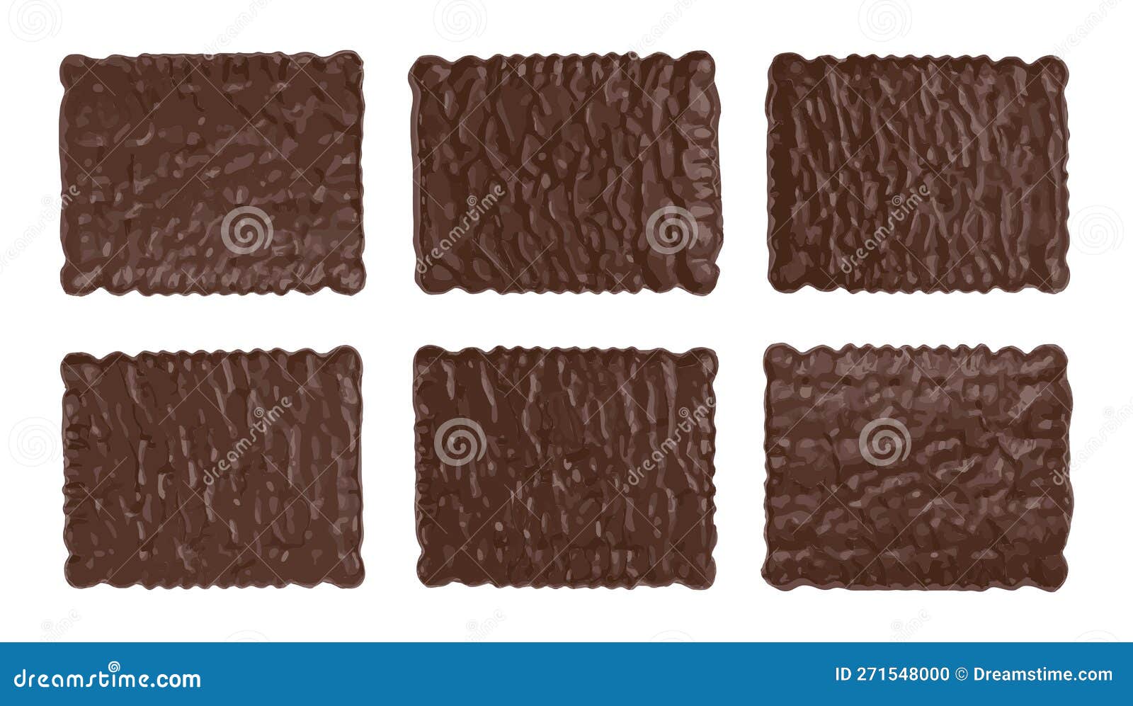 Two Square Cookies. Front And Back View. Vector Illustration And Icons ...