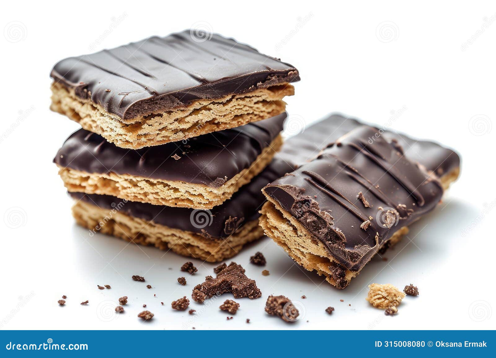 Biscuit Coated In Dark Chocolate Isolated, Square Cookies, Rectangular ...