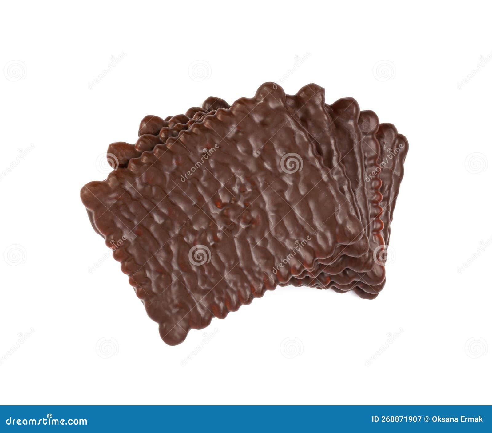 Biscuit Coated in Dark Chocolate Isolated, Square Cookies, Rectangular ...
