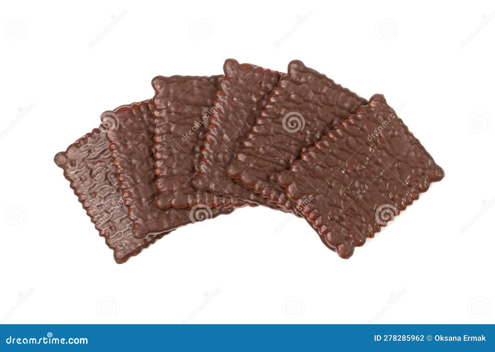 Biscuit Coated in Dark Chocolate Isolated, Square Cookies, Rectangular ...