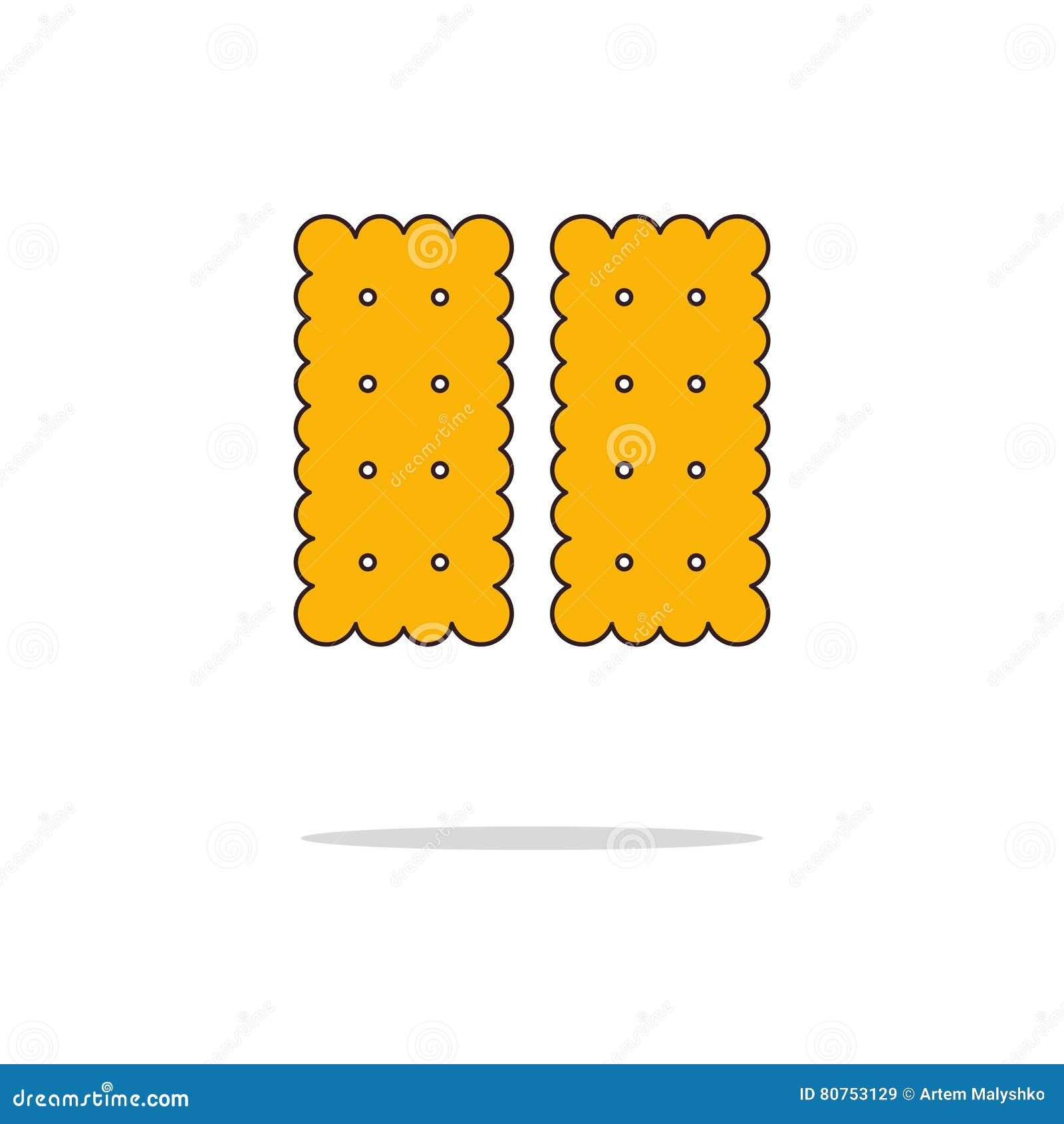 Biscuit Color Thin Line Icon.Vector Illustration Stock Illustration ...