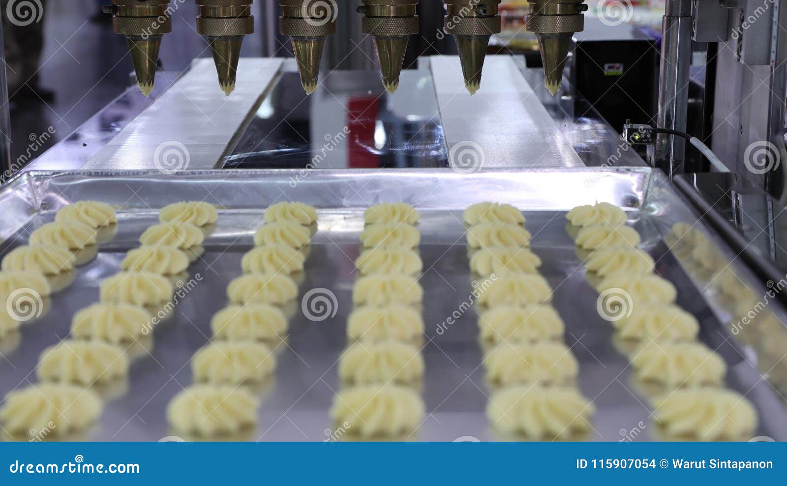 Biscuit production stock photo. Image of process, factory - 115907054