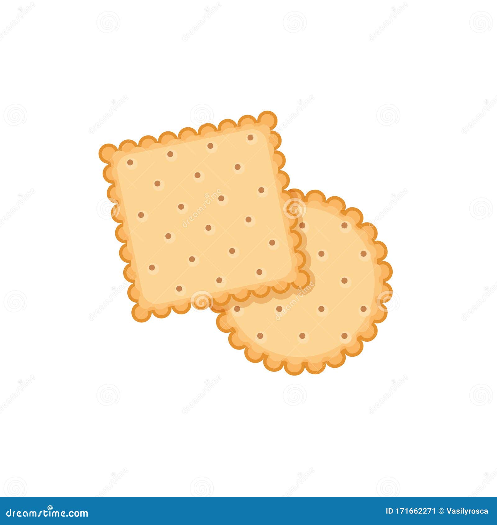 Biscuit Cookie Vector Cartoon Illustration. Vector Biscuit Cookie Top ...