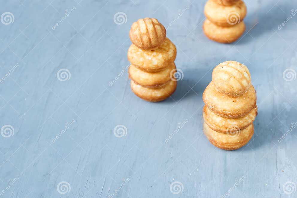 Biscuit Cookies in the Form of a Tower. Stock Photo - Image of stick ...