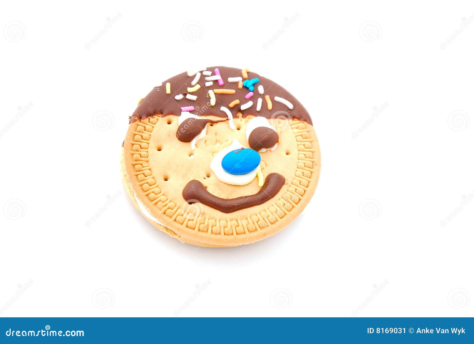 Biscuit with face stock image. Image of beige, eyes, blue - 8169031
