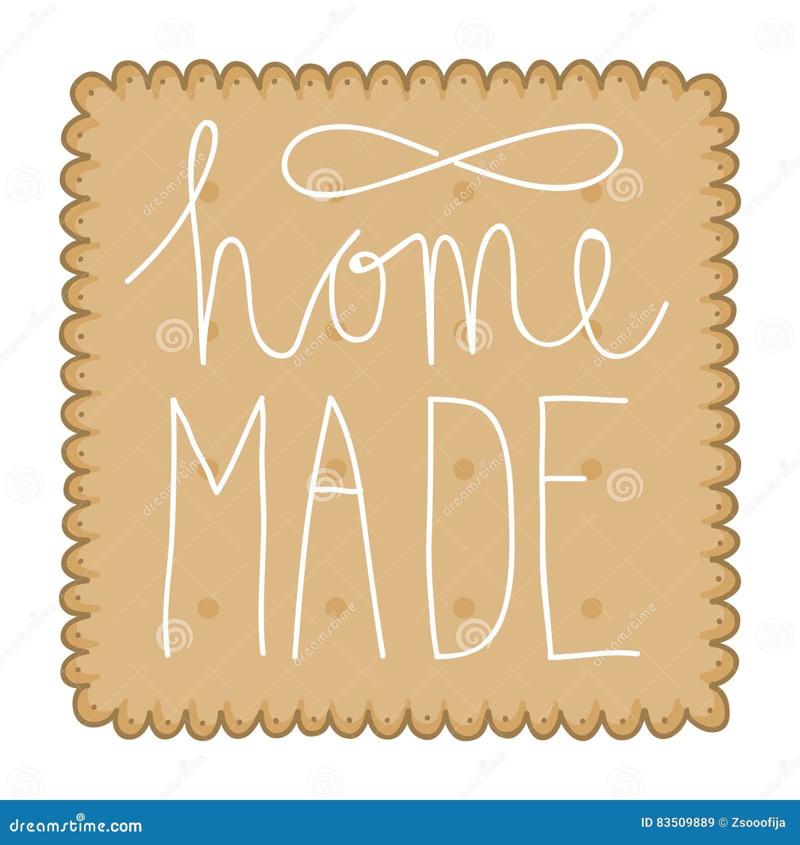 Biscuit with Home Made Text Stock Vector - Illustration of text ...