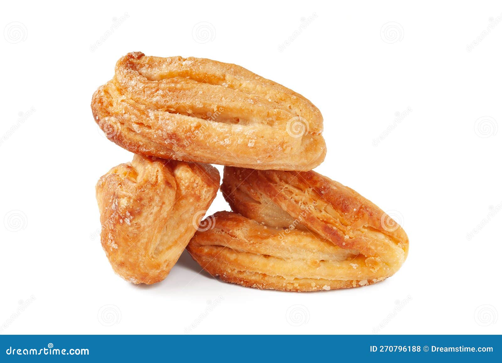 Biscuit Isolated on White. Biscuits are Sprinkled with Sugar Stock ...