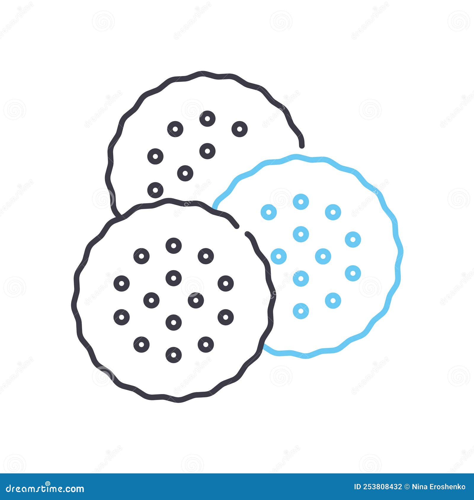 Biscuit Line Icon, Outline Symbol, Vector Illustration, Concept Sign ...
