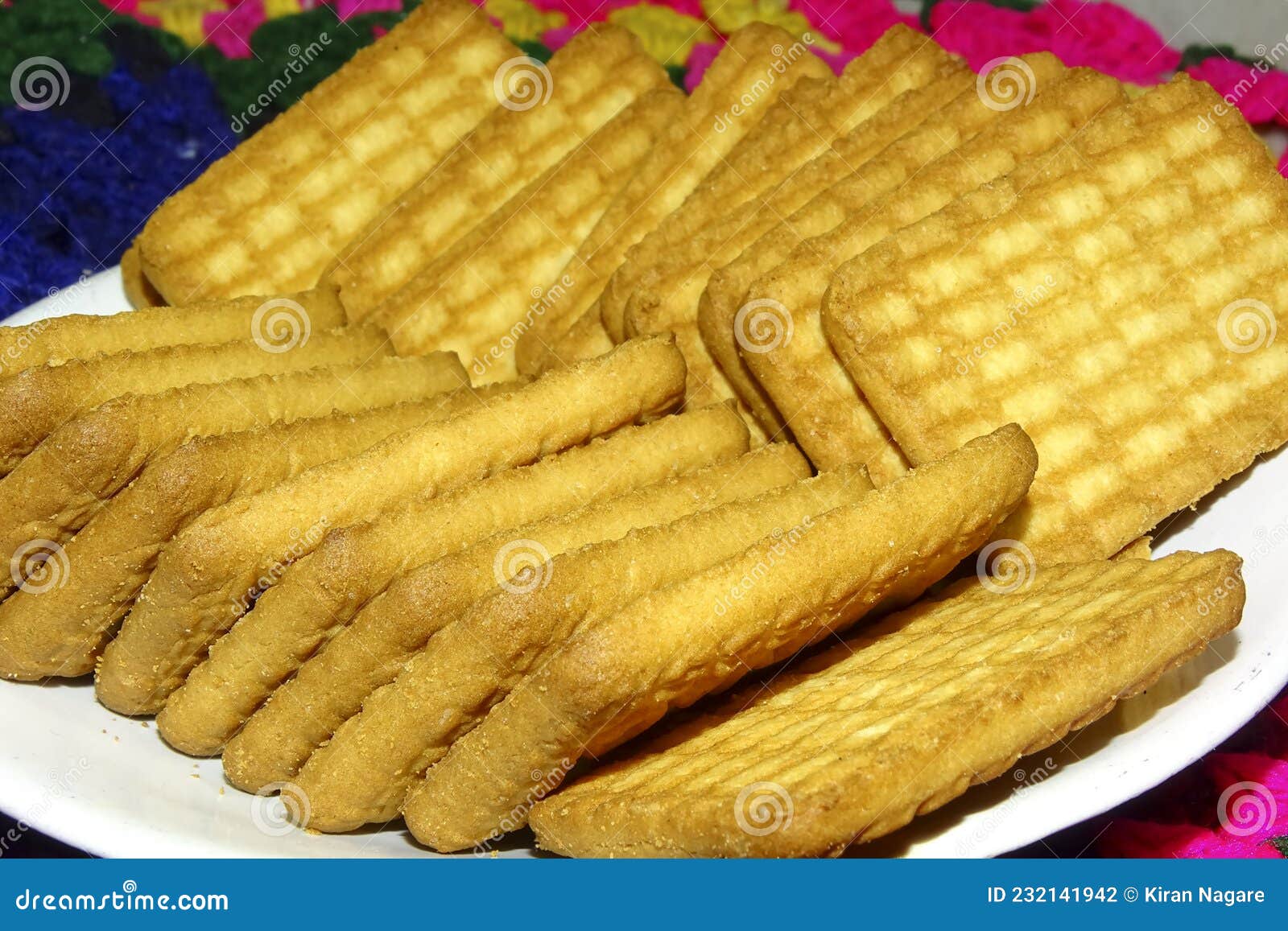 Biscuit on plate stock photo. Image of biscuit, delicious - 232141942