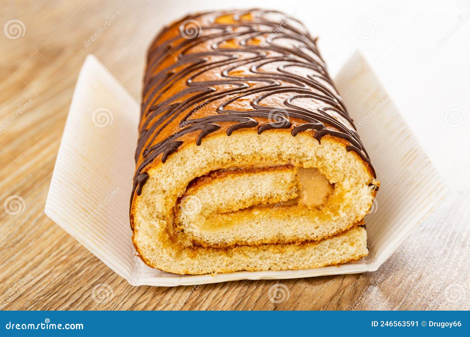 Biscuit Roll in Cardboard Pack on Table Stock Image - Image of ...