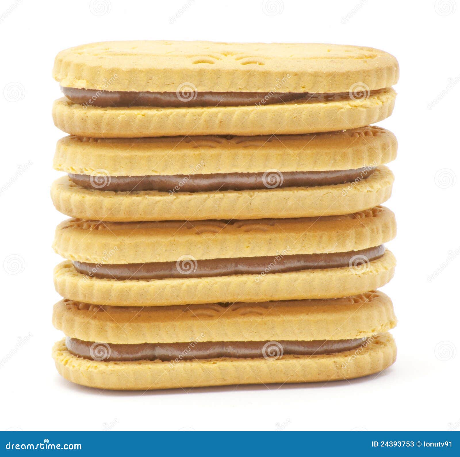 Biscuits with chocolate stock image. Image of isolated - 24393753