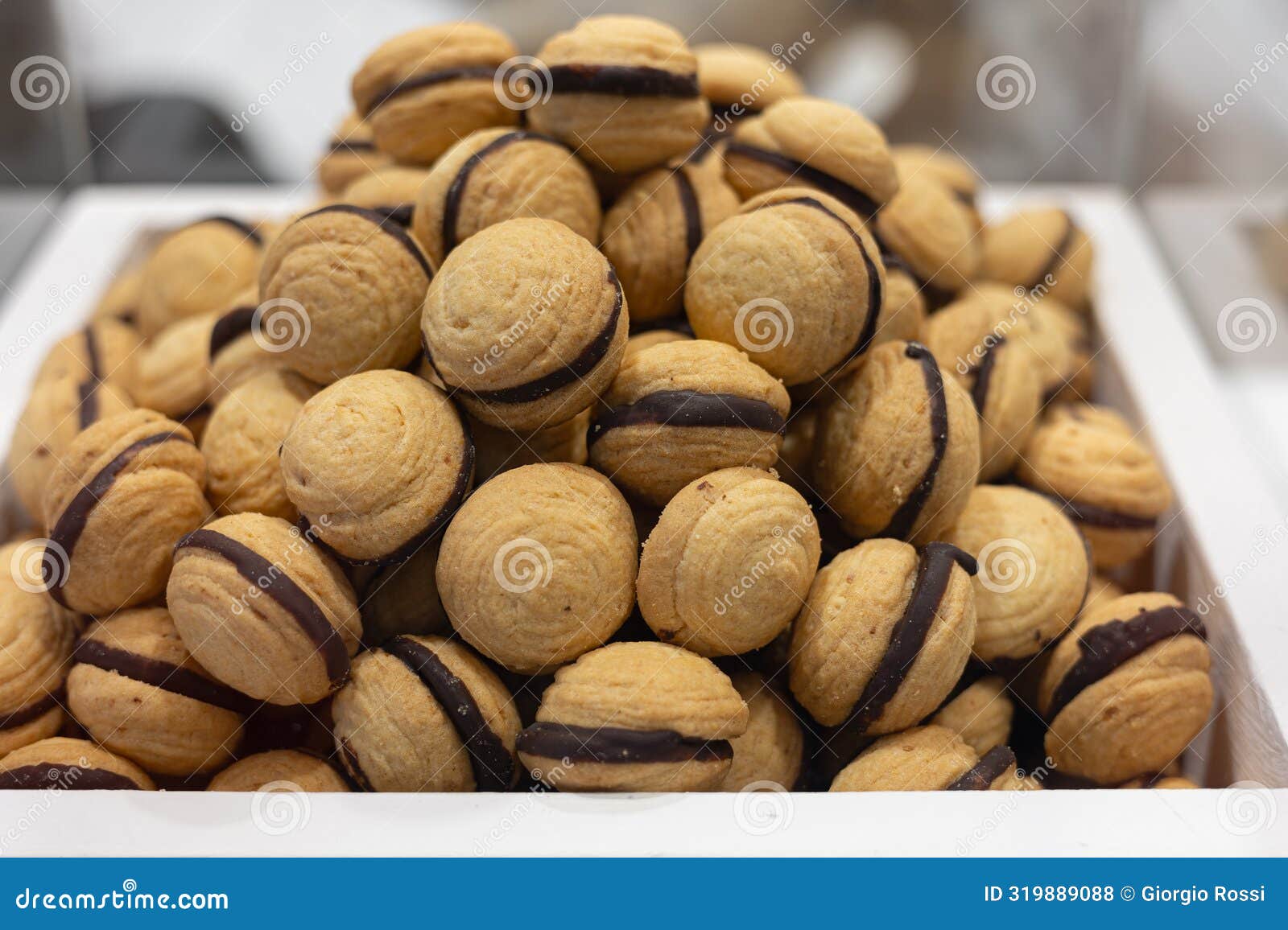 Biscuits and Chocolate Pastries Spherical Shape Stock Photo - Image of ...