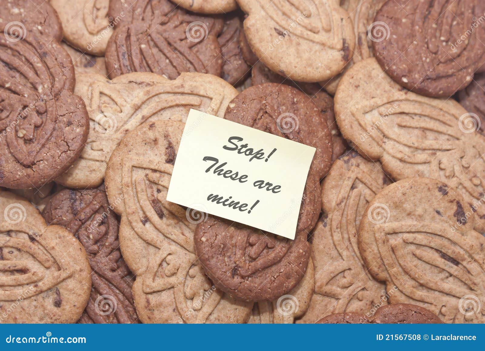 Biscuits with Cocoa and Chocolate with Post-it Stock Photo - Image of ...