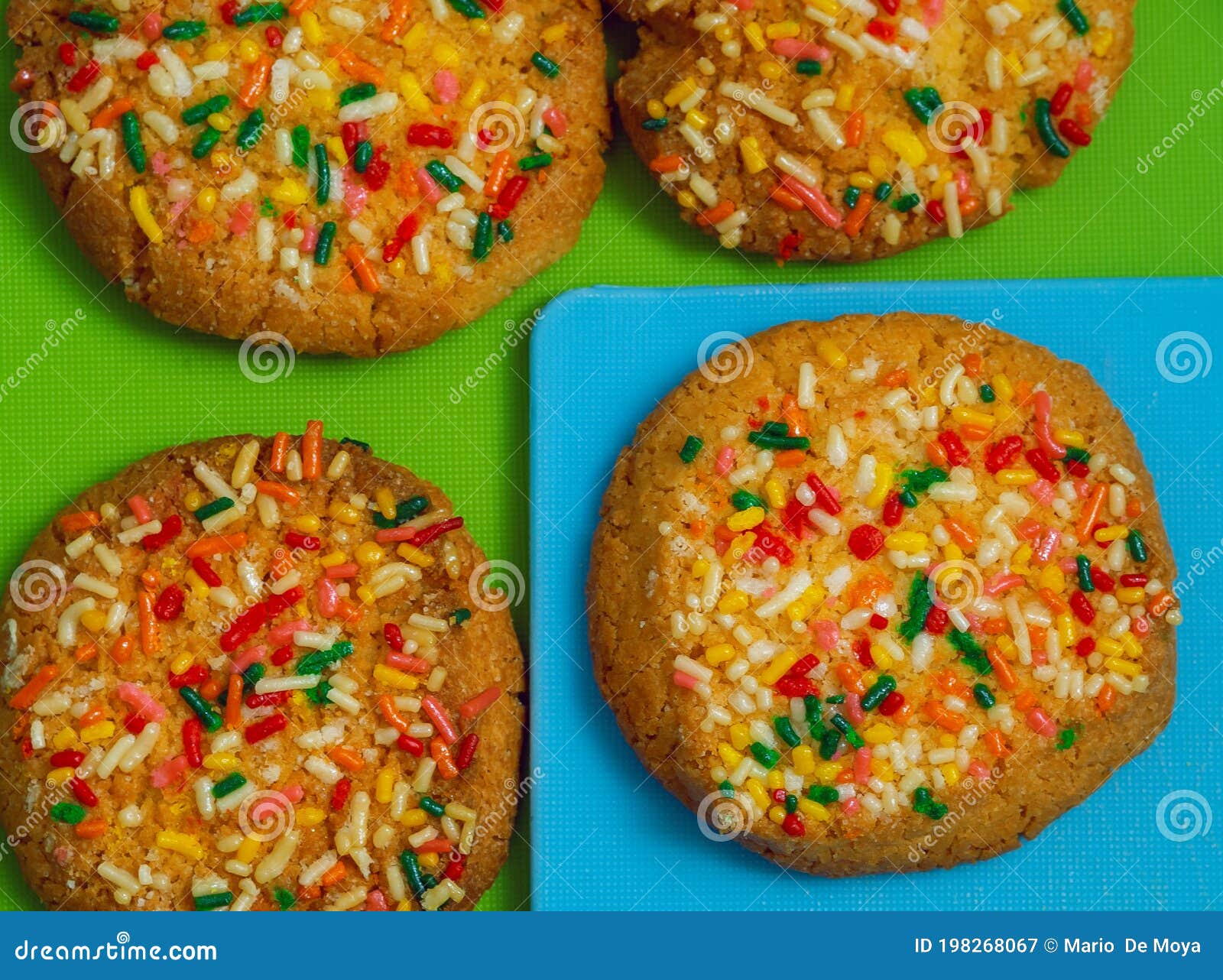 Biscuits or Cookie with Colored Sprinkles Stock Image - Image of ...
