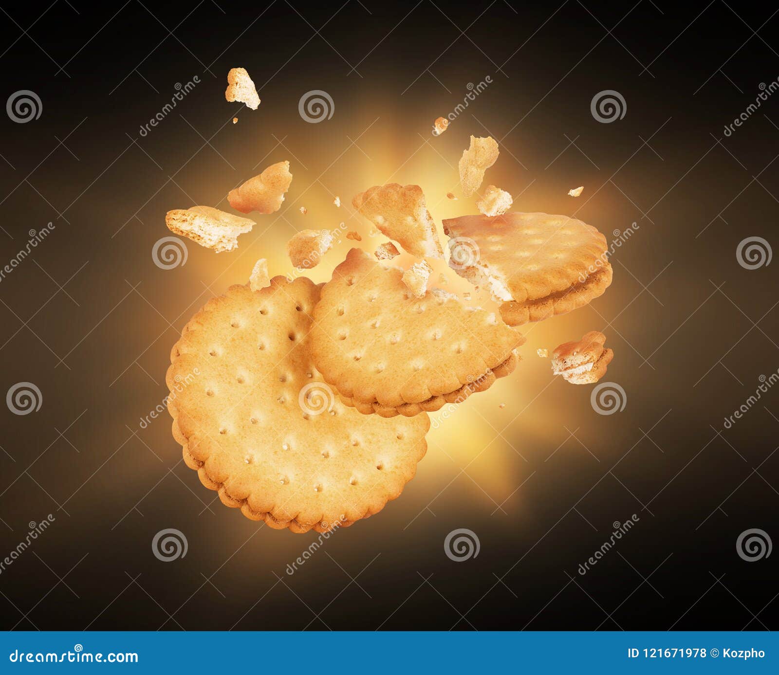 Biscuits Crushed into Pieces Close-up in the Dark Stock Photo - Image ...