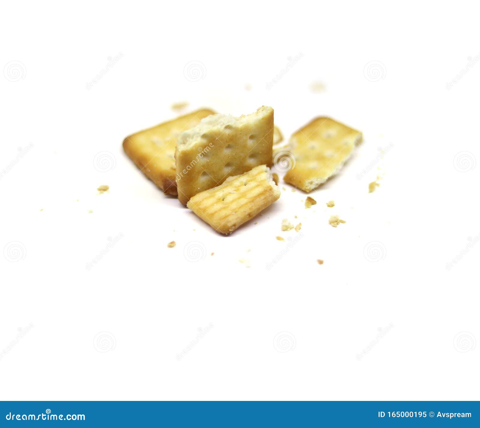 Biscuits Crushed into Pieces Close-up Isolated on a White Background ...