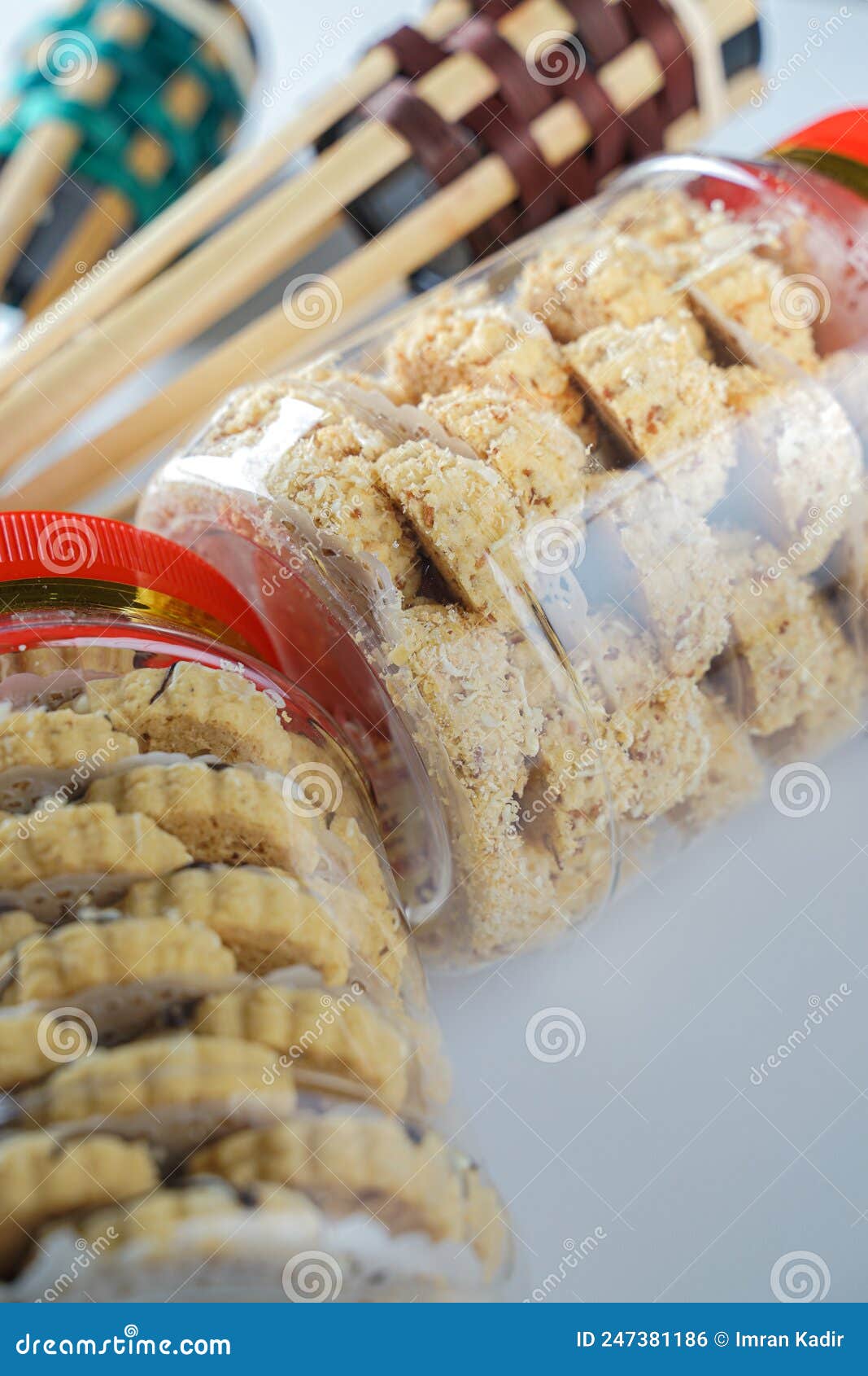 Biscuits Hari Raya in the Plastic Container Taken from Above Stock ...