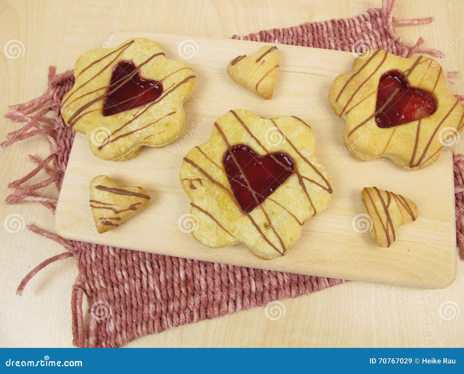 Biscuits with Heart of Raspberry Jam Stock Image - Image of biscuits ...