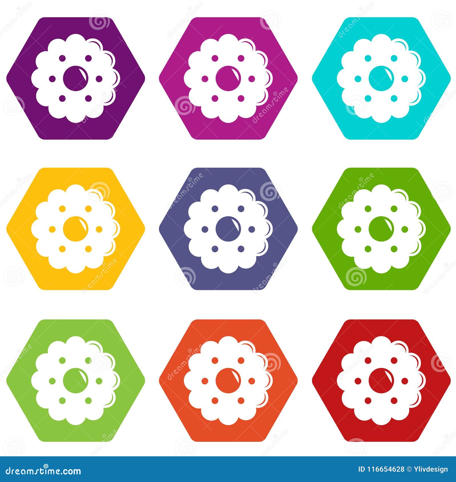 Biscuits Icons Set 9 Vector Stock Vector - Illustration of closeup ...