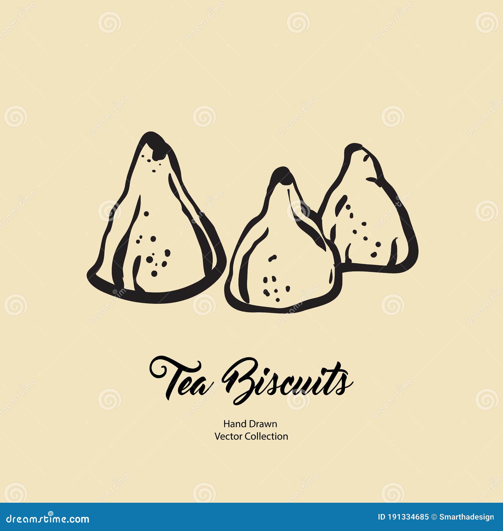 Biscuits Isolated Hand Drawn Vector Line Illustration In Old Style ...