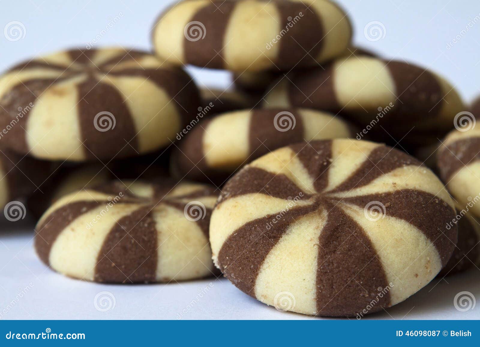Biscuits isolated on white stock image. Image of chocolate - 46098087
