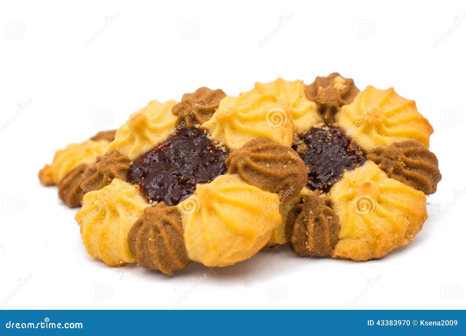 Biscuits with jam isolated stock photo. Image of christmas - 43383970