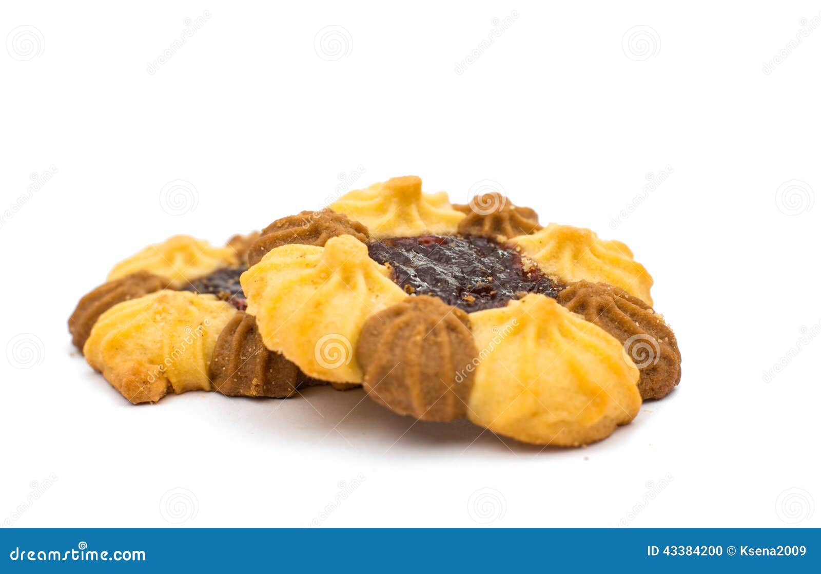 Biscuits with jam isolated stock photo. Image of refreshment - 43384200