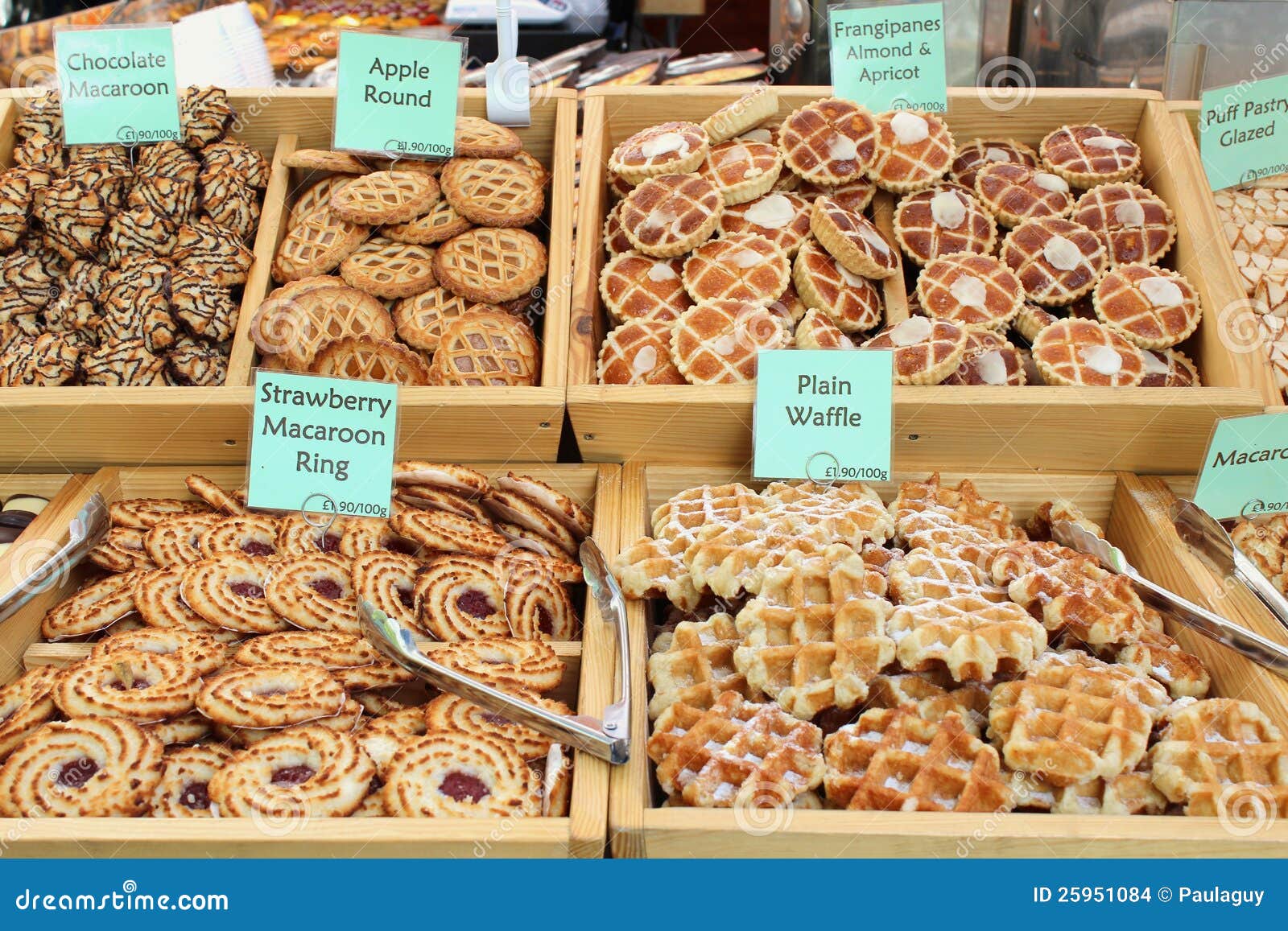 Biscuits on a market stall stock photo. Image of taste - 25951084