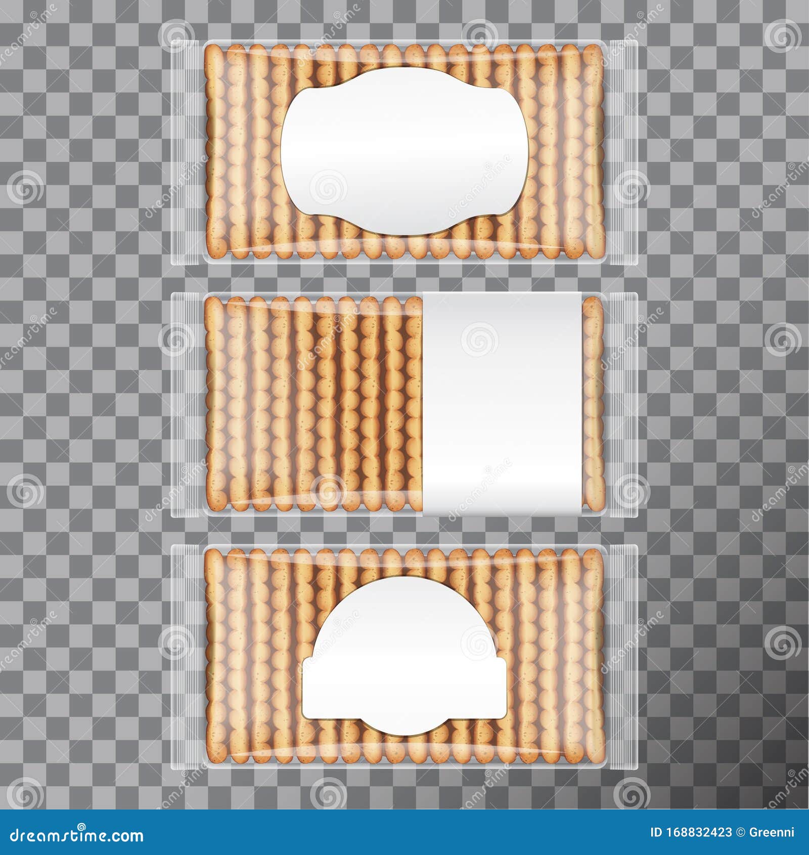 Biscuits Pack, Wrapped in Transparent Plastic with Different Labels ...