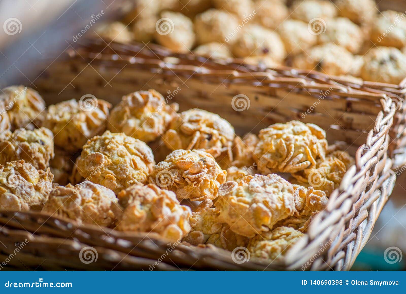 Biscuits and Pastries in the Basket Stock Photo - Image of baking ...