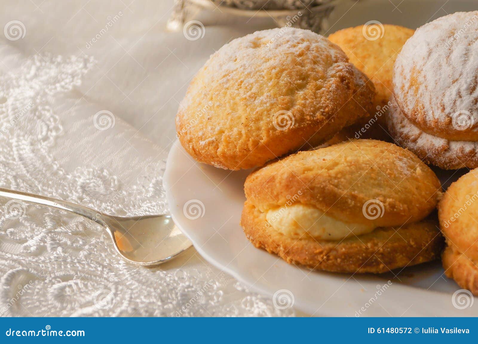 Biscuits on a plate stock photo. Image of eating, meal - 61480572