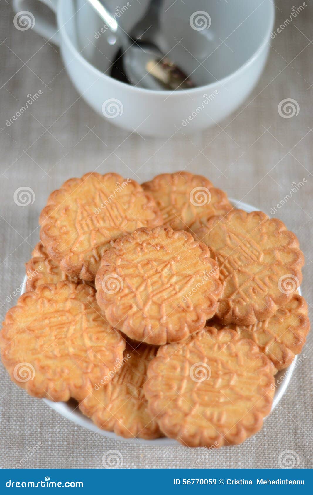 Biscuits on a plate stock image. Image of food, spoons - 56770059