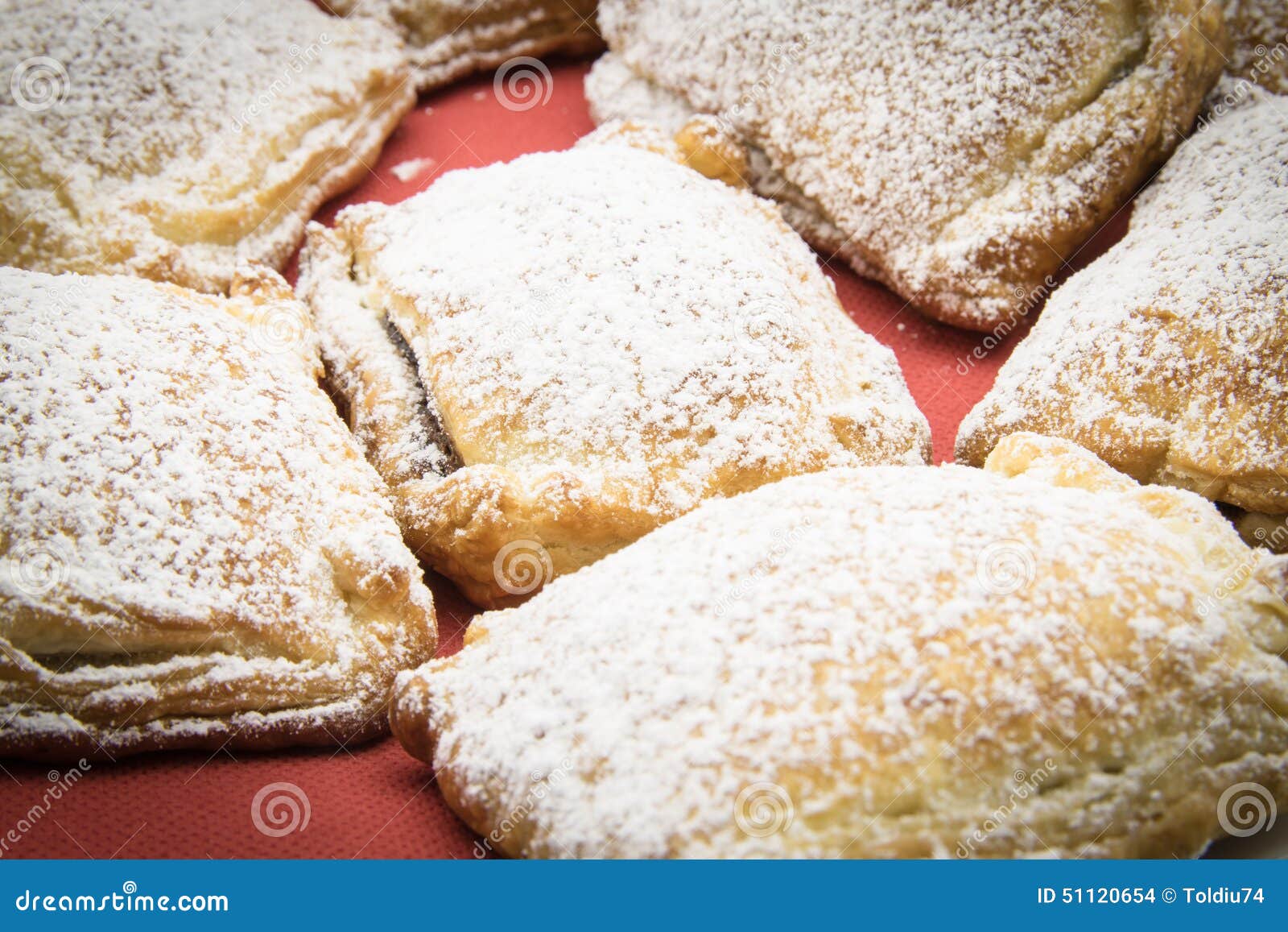 Biscuits of Puff Pastry Stuffed with Chocolate Stock Photo - Image of ...