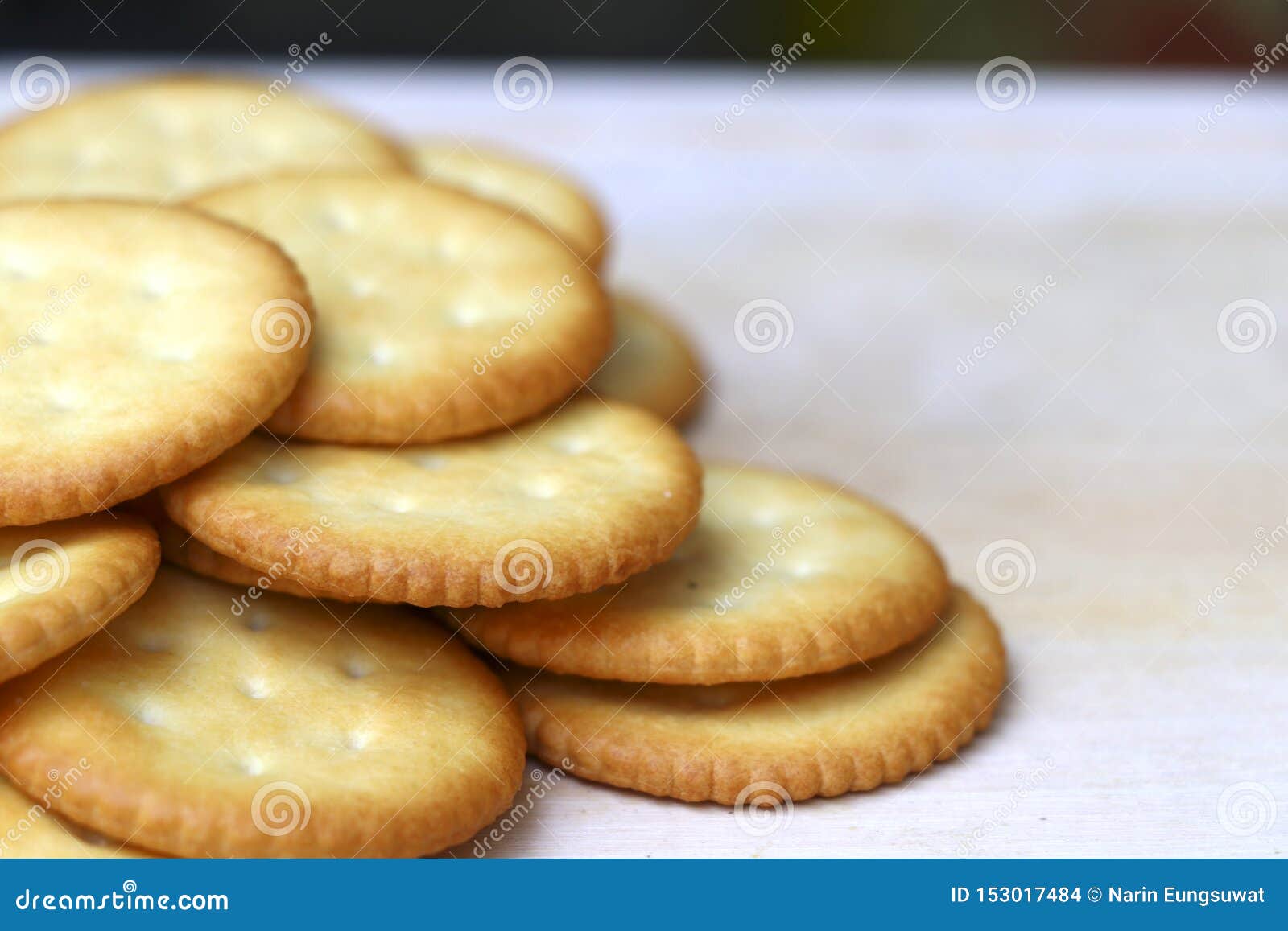 Biscuits are Stacked on the Wooden Table with Selective Focus. Stock ...