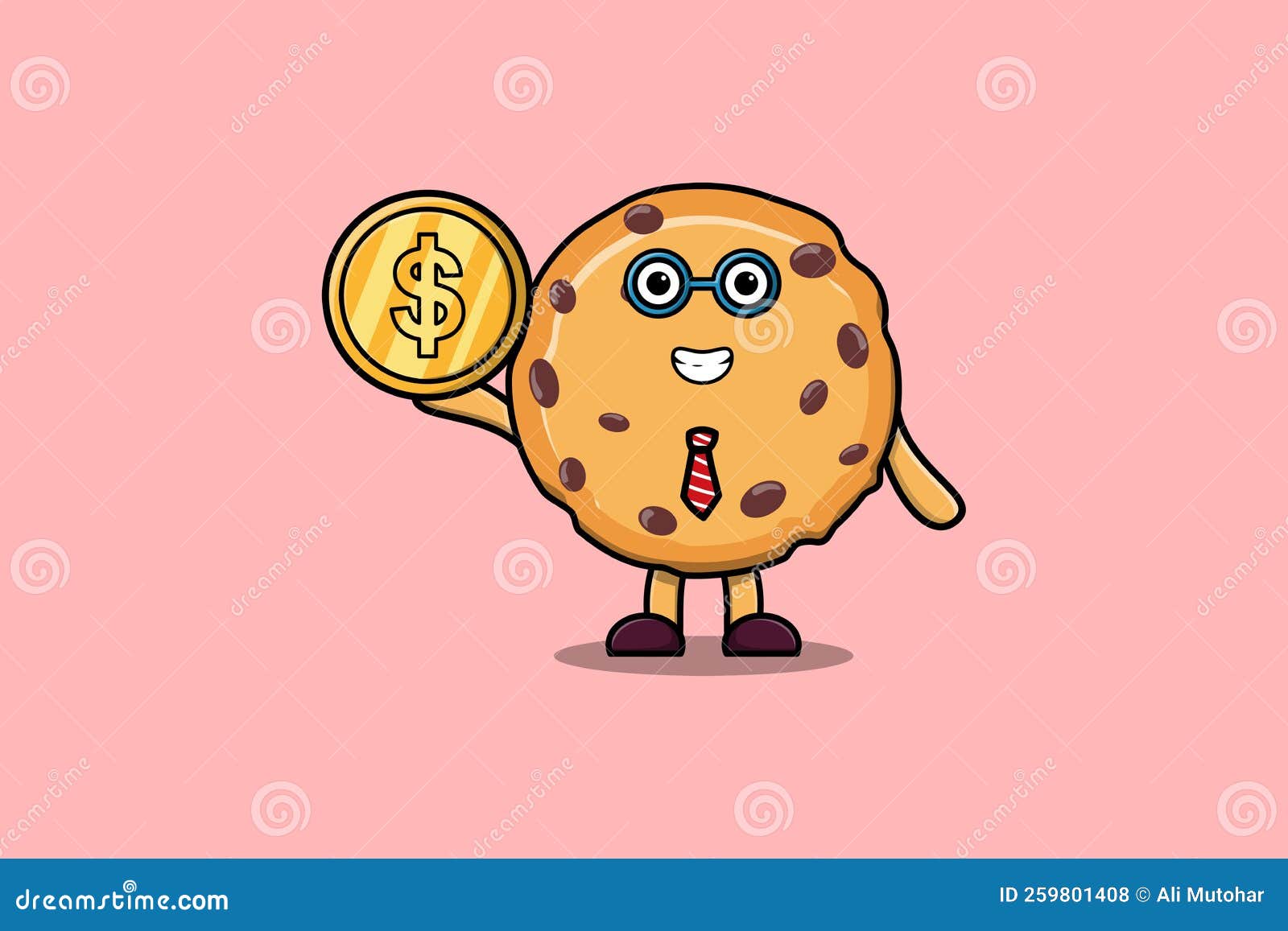 Biscuits Successful Businessman Holding Gold Coin Stock Vector ...