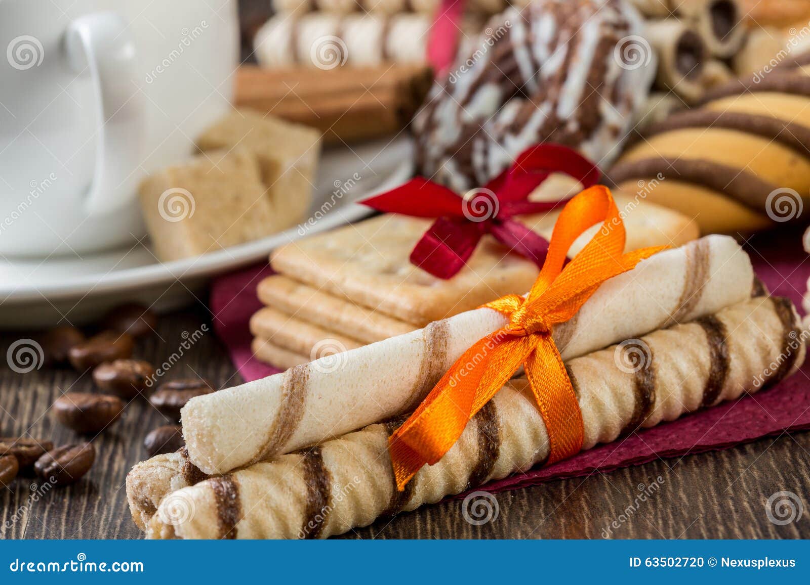 Biscuits on table stock photo. Image of cake, cinnamon - 63502720