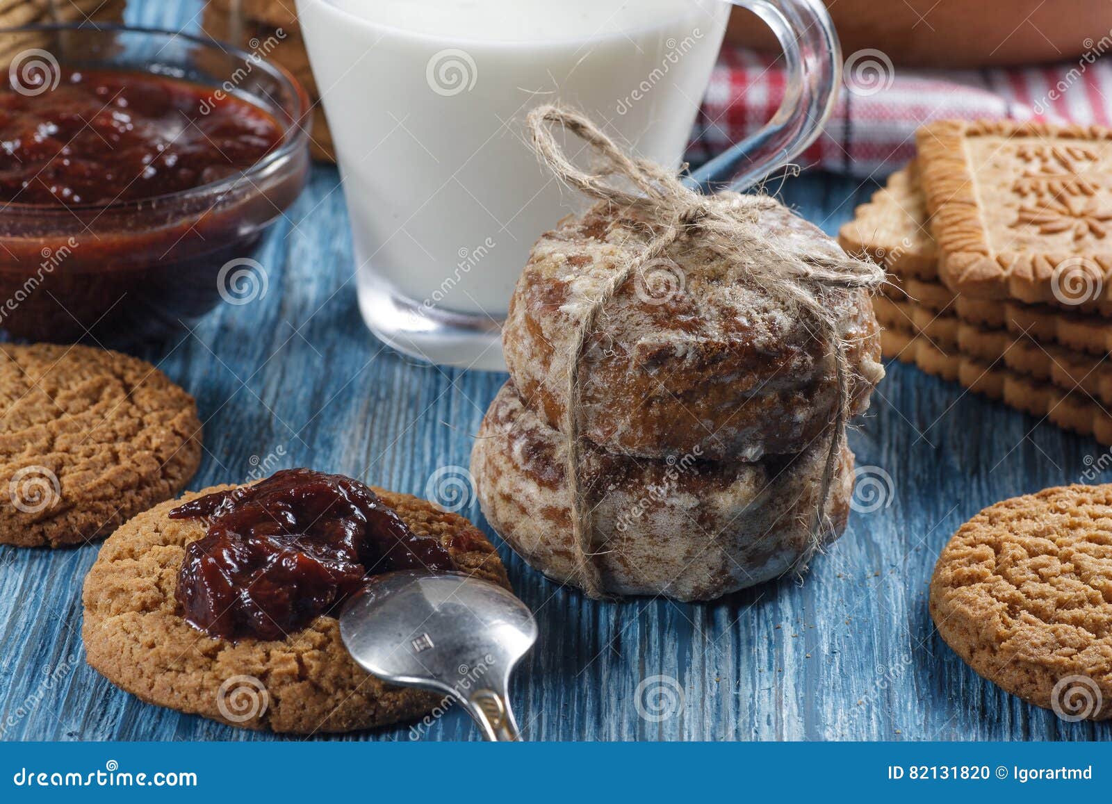 Biscuits on table stock photo. Image of biscuits, chocolate - 82131820