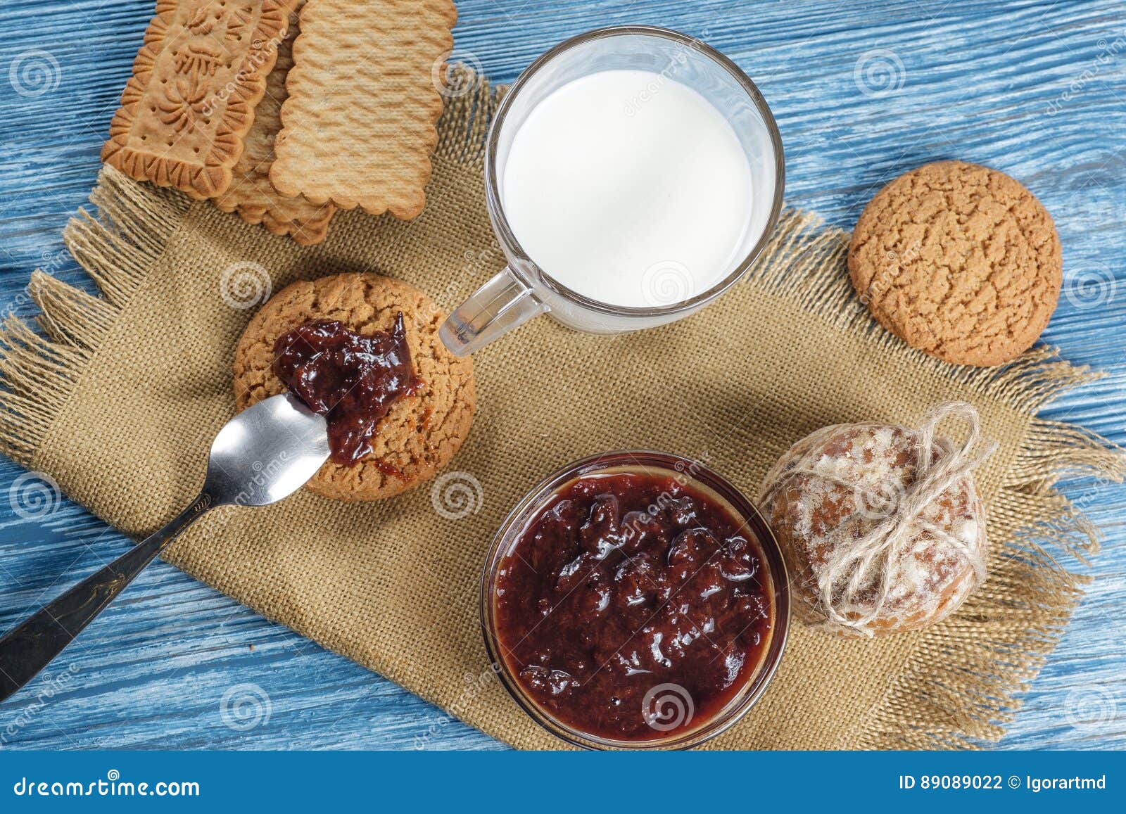 Biscuits on table stock photo. Image of dairy, healthy - 89089022
