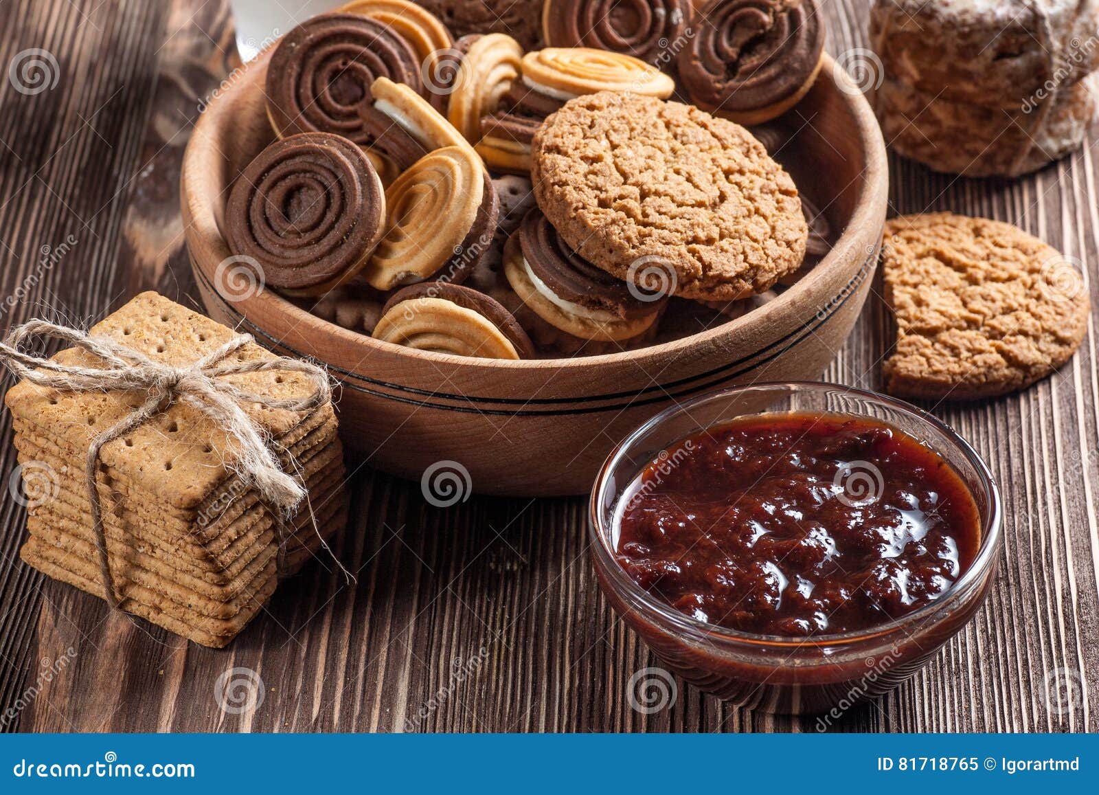 Biscuits on table stock image. Image of drink, bottle - 81718765