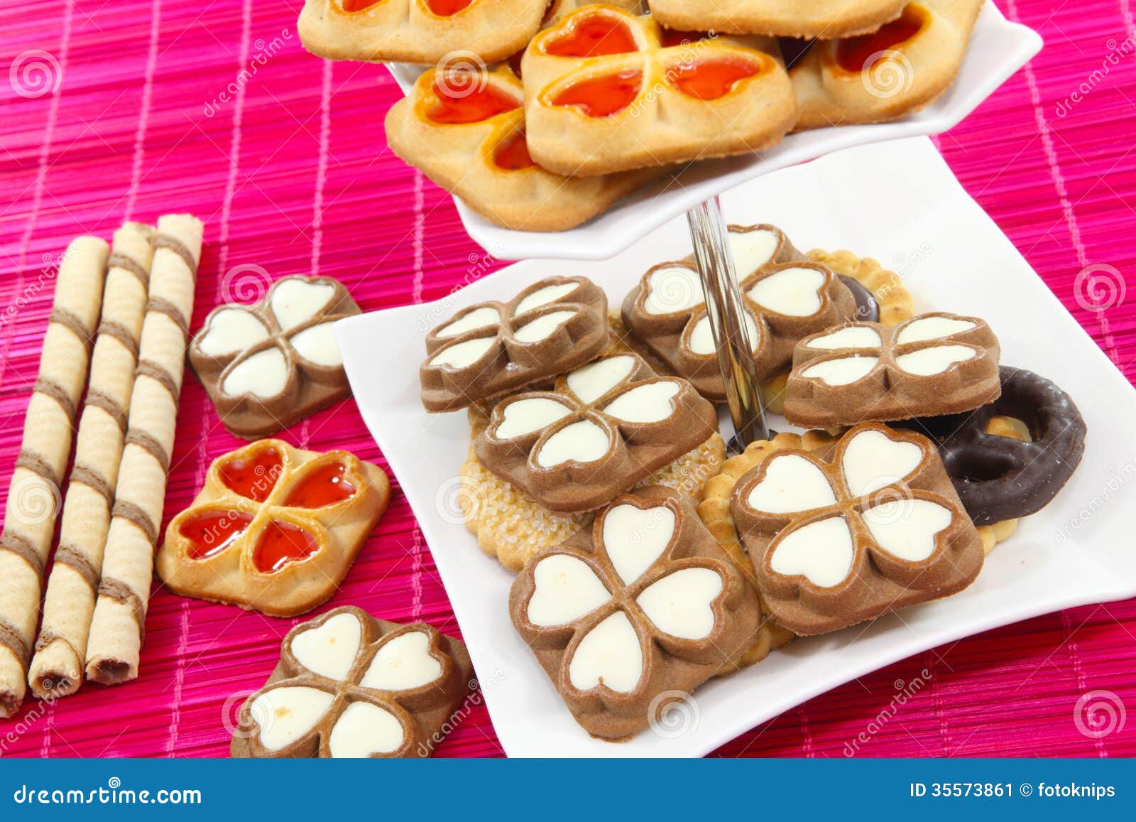 Biscuits on tiered stand stock image. Image of small - 35573861