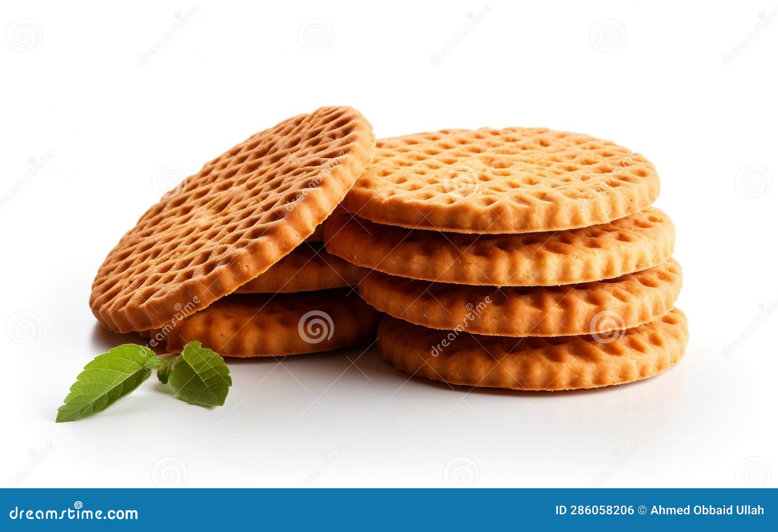 Biscuits on White Background. AI Stock Photo - Illustration of homemade ...