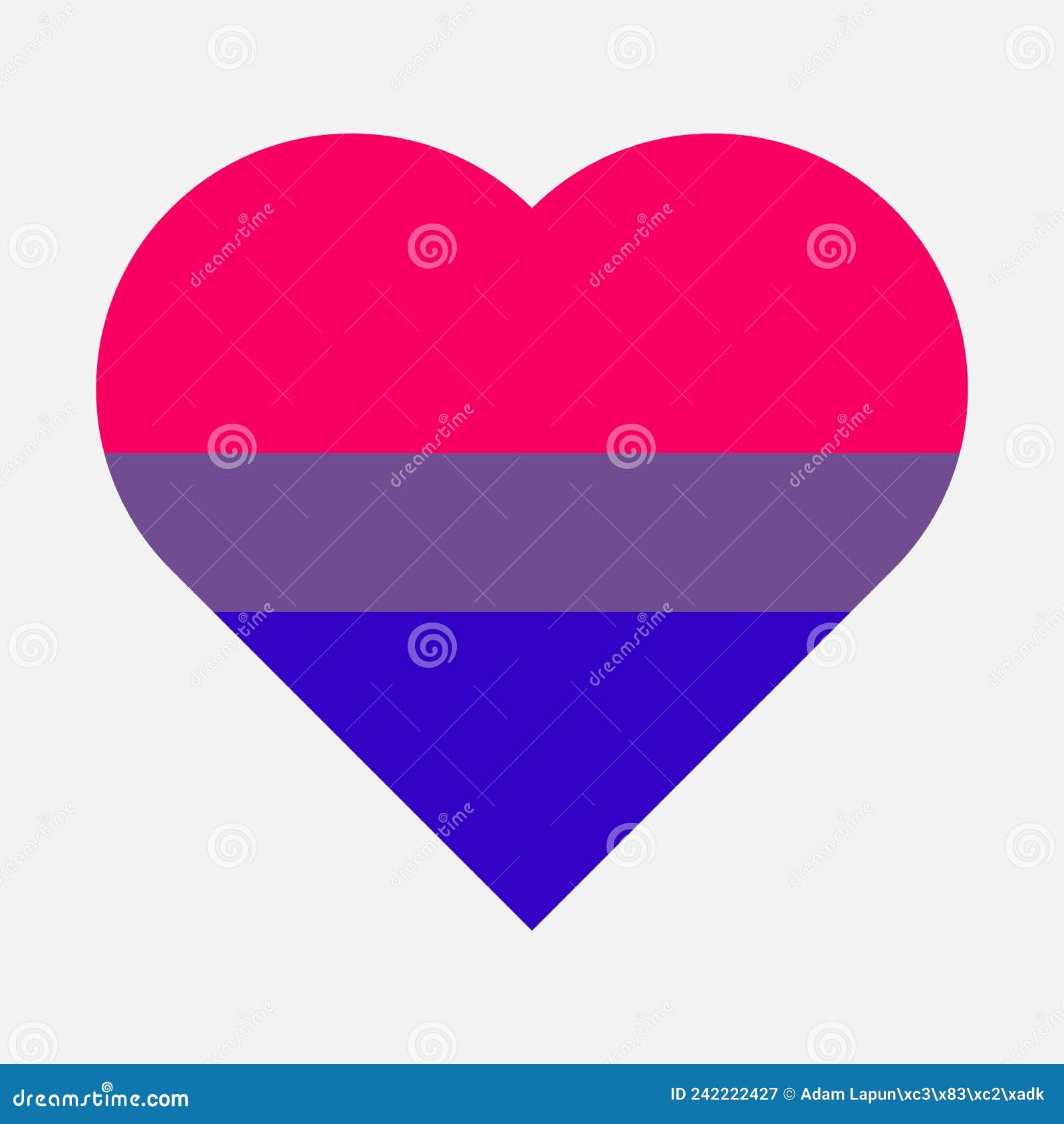 Bisexual Flag Heart Icon On White Background Stock Vector
