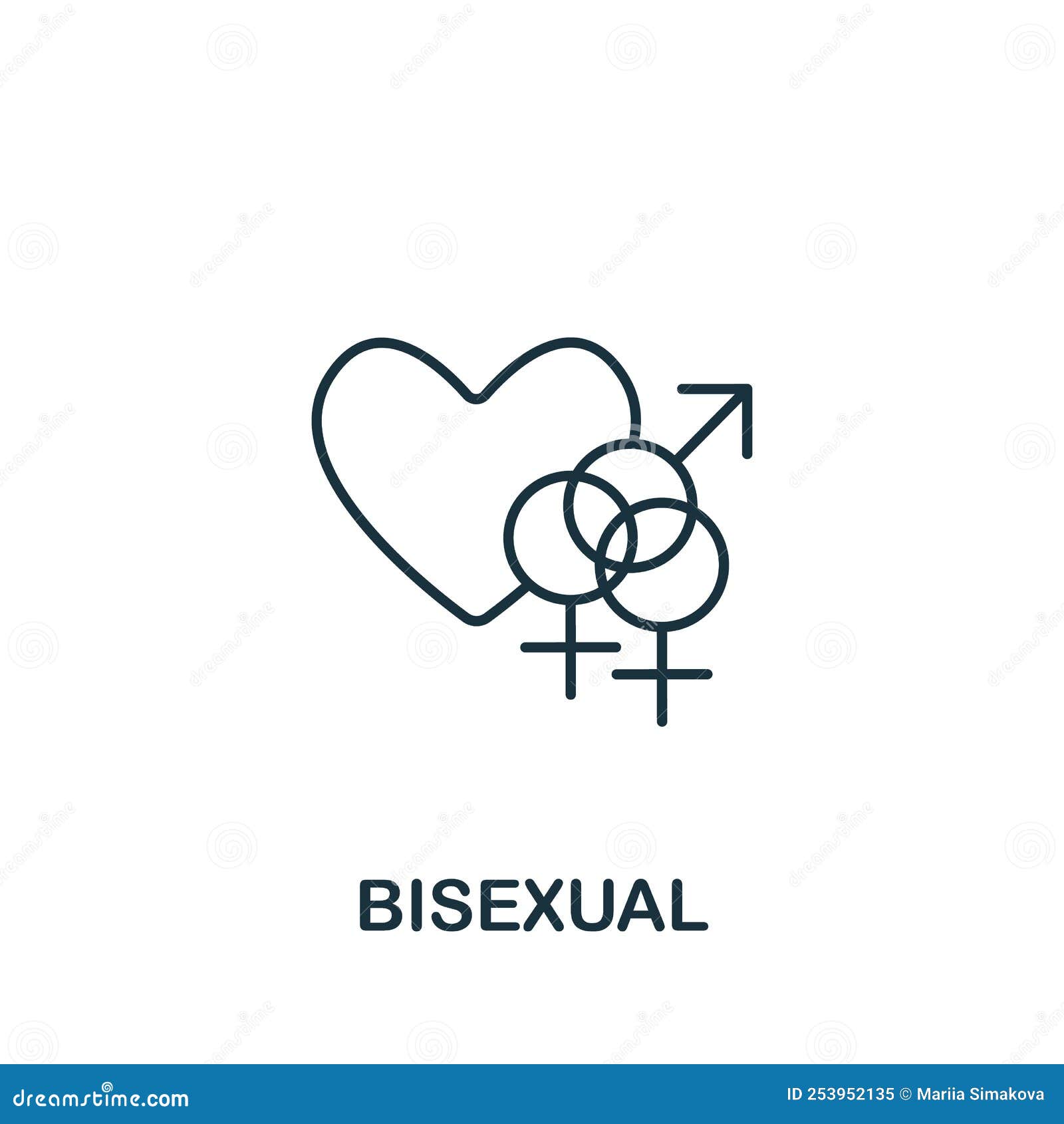 Bisexual Icon. Line Simple Lgbt Icon for Templates, Web Design and ...
